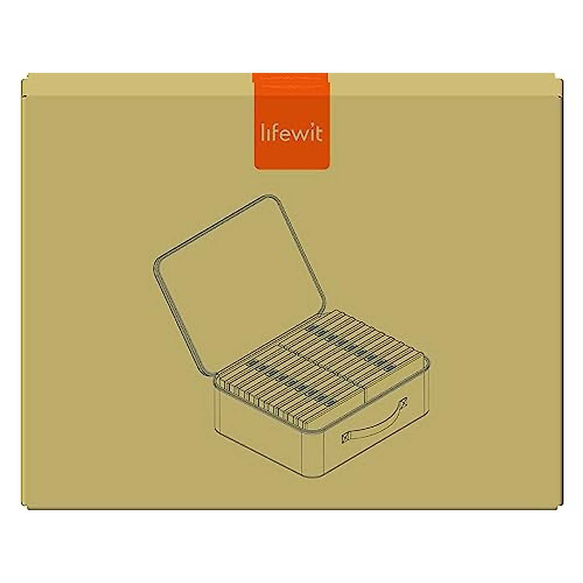 Lifewit Fireproof Photo Storage Box with 18 Inner 4x6 Clear Photo Case, Zipper Collapsible Photo Organizer Box with 1 Sheet Label Sticker, Waterproof Box with Handle for Seeds Office Craft Supplies