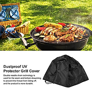 Barbecue Cover, 52x37cm Outdoor Garden Grill Shade Rainproof Dustproof UV Protector Barbecue Round Hood