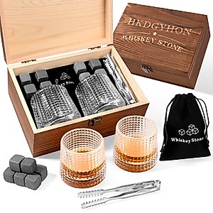 Birthday Gifts for Men, Whiskey Stones Gifts Set for Fathers Day Christmas, Best Gifts for Men Dad Husband Boss Birthday Party Holiday Present