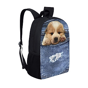 Cozeyat Pet Dog Print Backpack Cute Puppy School Bag Creative Design Bookbag for Kids Boys Girls