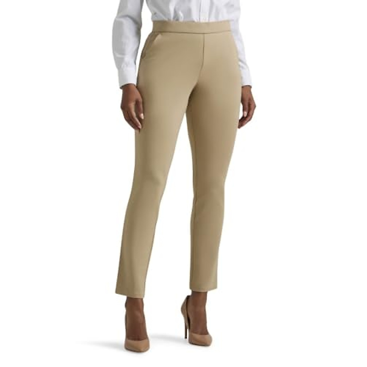 Lee Women's Ultra Lux Comfort Any Wear Slim Ankle Pant Kansas City Khaki 16 Long