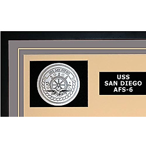 Navy Emporium USS SAN Diego AFS 6 Framed Navy Ship Display Grey