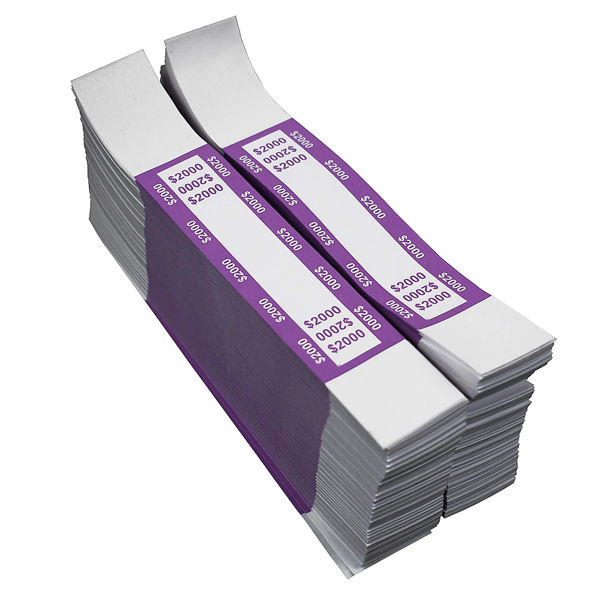 Royal Sovereign $2000 Currency Straps, Violet, 1000 Count (RMCS-2000)