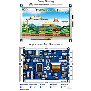 waveshare Raspberry Pi 800X480 5inch HDMI LCD G Resistive Touch Screen LCD HDMI Interface Supports Multi Mini-PCs and Multi Systems Raspberry Pi Banana Pi