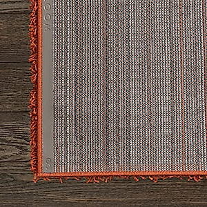 Unique Loom Solid Shag Collection Area Rug (4' 1" x 6' 1", Terracotta)