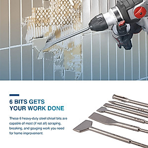 ZELCAN SDS Max to SDS Plus Adapter for Rotary Hammer Drills & Chisel Set with SDS Plus Shanks, Bundle