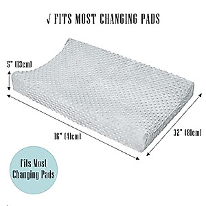 Cute Castle Changing Pad Cover - Ultra Soft Bean Dot Plush Changing Table Covers Breathable Baby Changing Pad Table Sheets for Boy and Girl (2 Pack White and Grey)