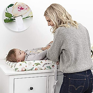 Pobibaby - 2 Pack Premium Changing Pad Cover - Ultra-Soft Cotton Blend, Stylish Floral Pattern, Safe and Snug for Baby (Allure)