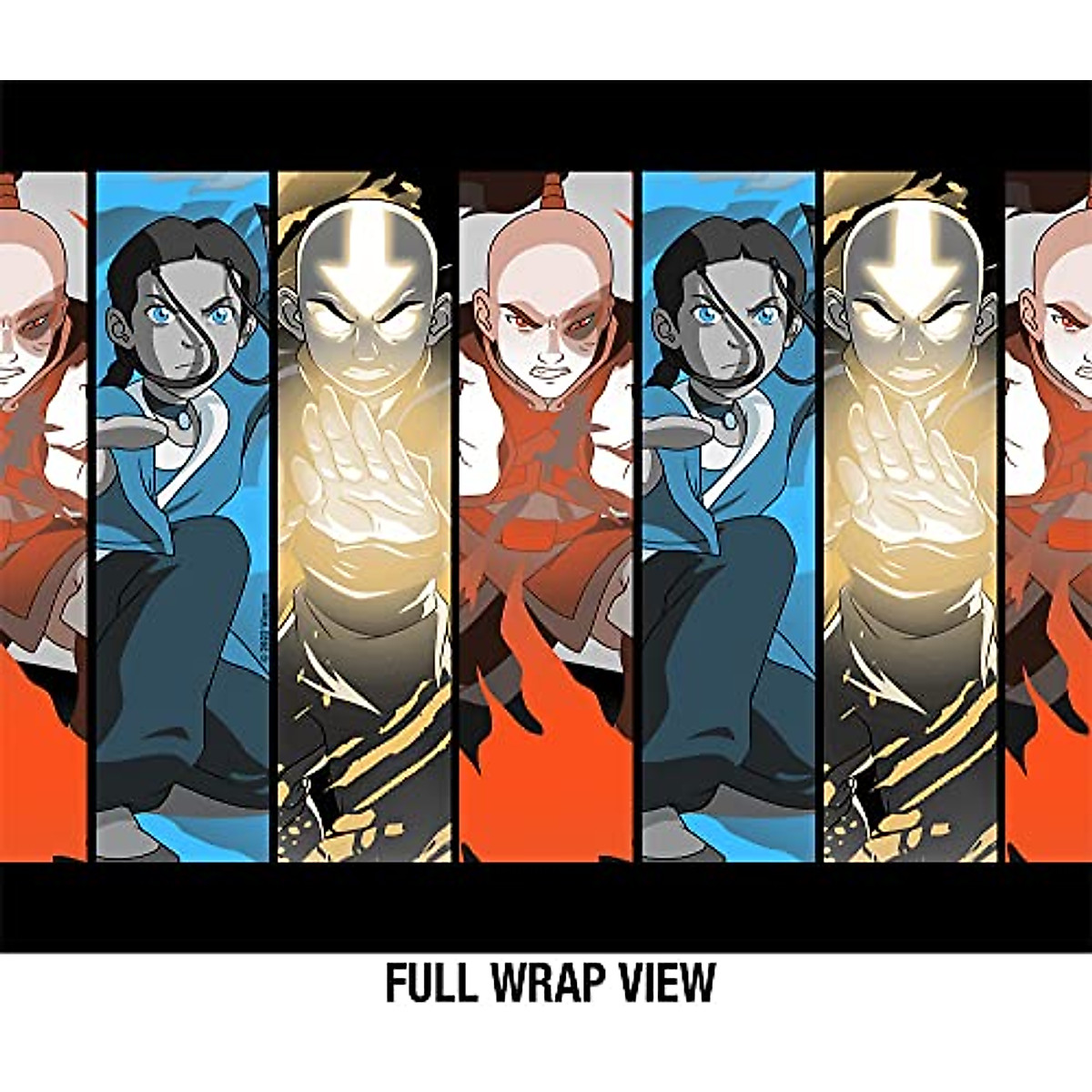 Avatar The Last Airbender OFFICIAL Triple Bender 24 oz Insulated Canteen Water Bottle, Leak Resistant, Vacuum Insulated Stainless Steel with Loop Cap