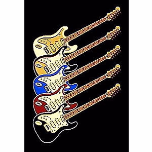 Champion Rugs Musical Instruments Guitars Music Room Modern Carpet Area Rug (5’ 3” X 7’ 5”)