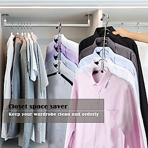 Hangers Space Saving Clothes Hanger 4 Packs Swing Arm Non Slip Padded Coat Hanger 5 Layers Heavy Duty Stainless Steel Sweater Shirt Hanger Closet Storage Organizer