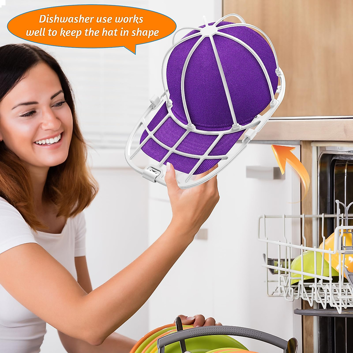 Hat Washers Cap Washers for Washing Machine, Hat Cleaning Shaper Protector Fit for Adult and Kid's Baseball Caps, White