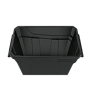 Suncast Commercial 23-Gallon Narrow Trash Can without Handles - Durable Garbage Can, Black