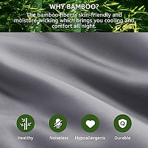 CozyLux Grey Pillow Cases King Size Set of 2, Rayon Derived from Bamboo Cooling Pillowcase with Envelope Closure, Gray Soft Silky Breathable Pillow Covers for Hot Sleepers & Night Sweat, 20x40 inches