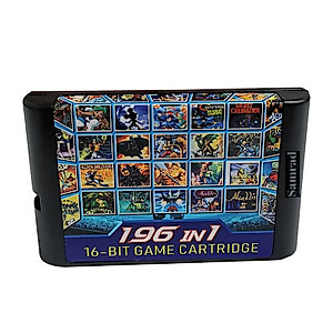 Samrad Super Card 196 in 1 Multi Cartridge for Sega Genesis Mega Drive 16 Bit Game Console