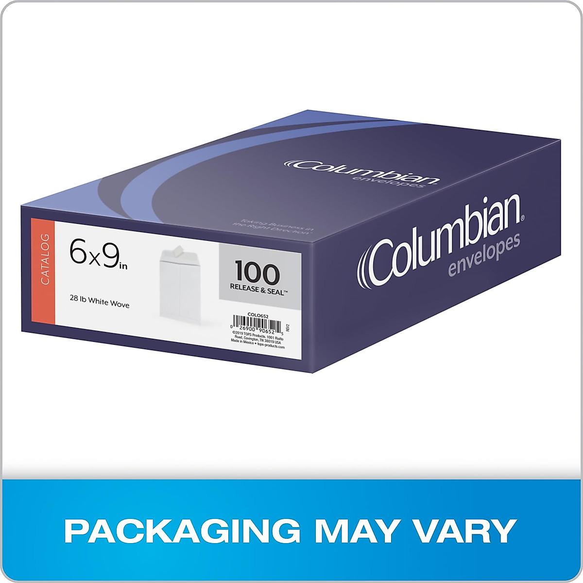 Columbian Catalog Envelopes, 6" x 9", Release & Seal Self-Sealing Closure, 28 lb White Wove, 100 per Box (COLO652)