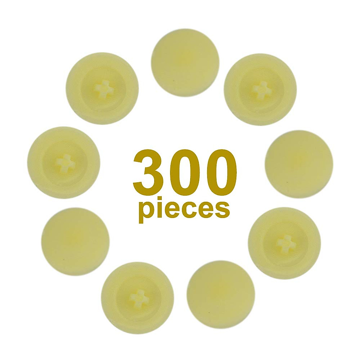 TOVOT 300PCS Beige Screw Caps Self-Tapping Decorative Screw Caps Plastic Screw Covers for Phillips Screw (0.46")