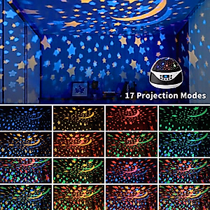 NeasupLife Star Night Light Projector for Kids,Baby Night Light Sensory Lights Starry Stars Projector with Timer & Music & Remote Control,360 ° Rotating,Gifts for 2-5-8-10 Year Old Boys (Black)