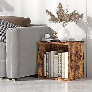 FUSUNBAO Magic DIY Cube Storage Organizer Stackable Cubles for Home Books Clothes Toy -Modular Cubby Storage System -Office Cubical -Bookcase Closet Wine Rack Cabinet (Antique Brown, General Cube)