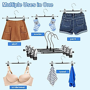 20Pack Pants Hangers,Skirt Hangers with Clips,Rubber Cover Metal Trouser Clip Hangers,Adjustable Clips Hangers,Heavy Duty Pants Skirt Hangers Ultra Thin Space Saving for Skirt Jeans Adult
