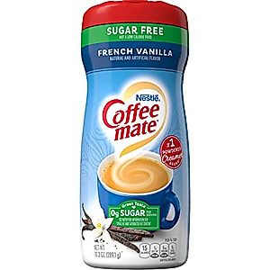 Nestle Coffee mate Sugar Free French Vanilla Coffee Creamer Powder – French Vanilla Creamer for Warm, Rich Flavored Coffee – Lactose-Free, Gluten-Free, Non Dairy Creamer for 140 Servings -10.2 Ounce (Pack of 6)