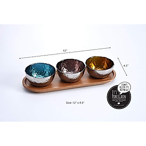 Pampa Bay Let's Entertain Set of 3 Colored Glass Bowls & Tray