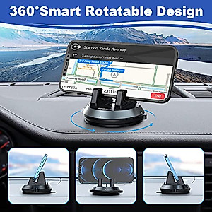 MEIDI Dashboard Phone Holder, Car Phone Holder Mount, Removable Car Cell Phone Cradle, Rotatable Desk Phone Holder for Car, Compatible with All Smart Phones
