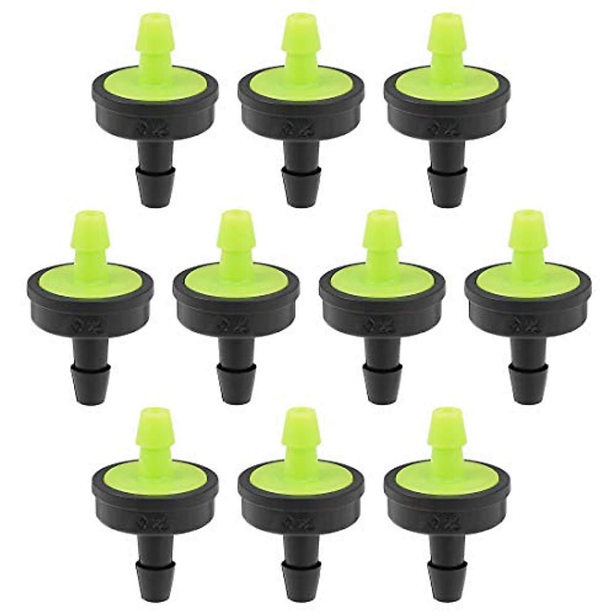 uxcell Pressure Compensating Dripper 8GPH 30L/H Emitter for Garden Lawn Drip Irrigation with Barbed Hose Connector Plastic Green 20pcs