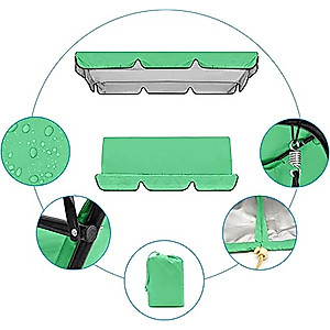 KFJZGZZ Replacement Cover Swing Ceiling Cloth Rain Cover Outdoor Awning Courtyard Patio Lawn & Garden Tree Swing for Adults Couch (0-Green, One Size)