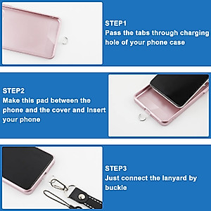 Phone Tether Tab, 10 Pieces Universal Phone Lanyard Patch Without Adhesive,Phone Lanyard Replacement Part for Cell Phone Strap(Transparent)