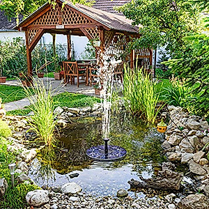 YaNovate Solar Fountain Pump for Bird Bath, 2021 Latest Upgraded 2.5W 800mAh Battery Backup Portable Floating Solar Powered Water Fountain Pump for Birdbath Garden Backyard Pool Pond Outdoor