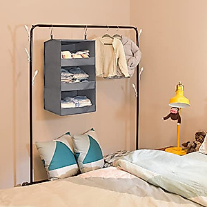 GRANNY SAYS Bundle of 2-Pack Fabric Storage Bins & 1-Pack Hanging Closet Organizer