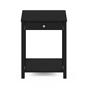Furinno Classic Side Table with Drawer, 1 Pack, Americano