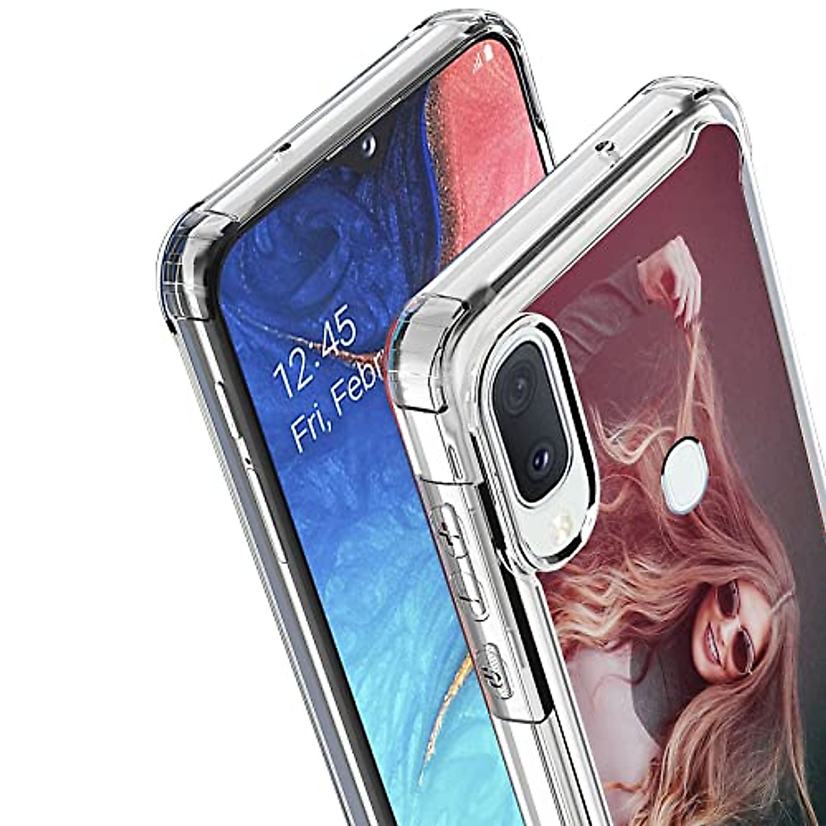 Samsung Galaxy A40 5.9 inch Personalized Case,Custom Phone Case for Samsung Galaxy A40 5.9 inch,Customized Hard PC+TPU Bumper Protective Cover Case(Clear Layout 5 Pictures)