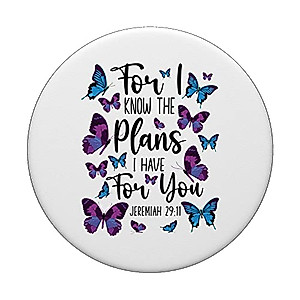 Christian Bible Verse Quote Butterfly Jeremiah 29:11 PopSockets Standard PopGrip