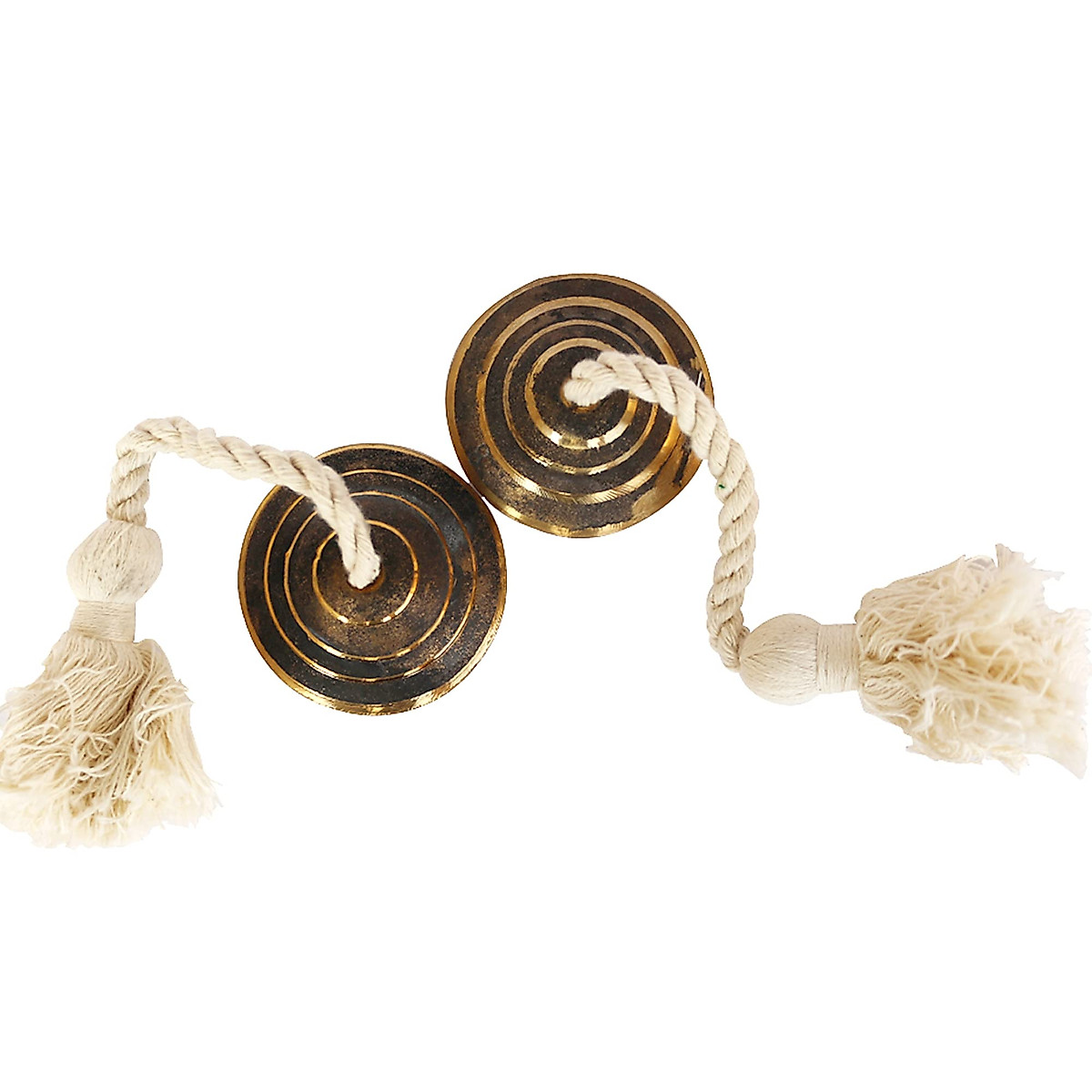 De Kulture Handmade Pure Kansa Mini Manjeera Indian Small Hand Cymbal Clapper Bell For Religious Ceremonies Bhajans, 2X1 (DH) Inches