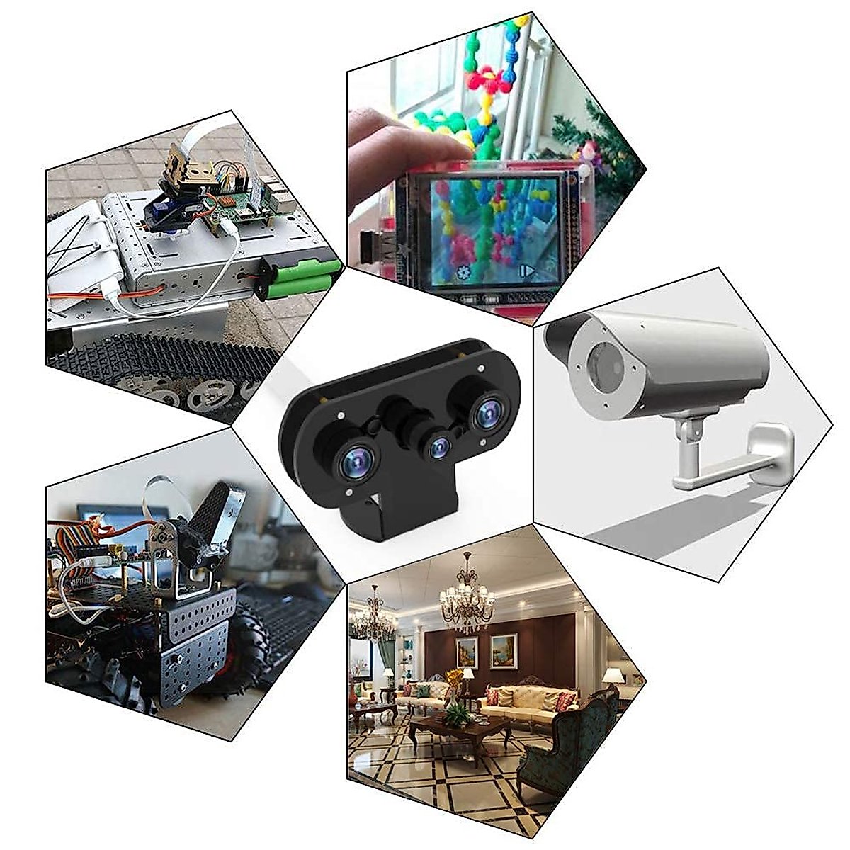 for Raspberry Pi, Infrared Night Vision IR Camera with Acrylic Holder Case, Adjustable-Focus Webcam for Pi 4/Pi 3 B+/Pi 3, Suit for Home Security Monitors, DIY, 3D Printer