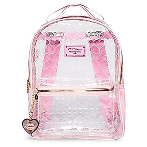 Betsey Johnson Clear Backpack with Pouch, Blush
