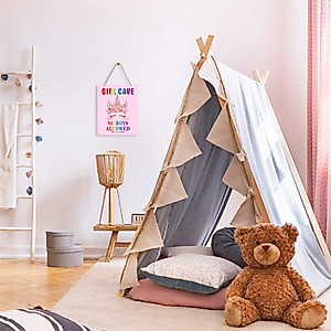 Uflashmi Girl Bedroom Decor Girl Cave Sign No boys Allowed Except Dad Sign, Little Baby Girl Room Decor, 8X10 Inch