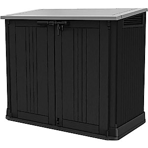 Keter 249319 Store it Out Nova Outdoor Garden Storage Shed, 32 x 71.5 x 113.5 cm, Dark Grey with Light Grey Lid