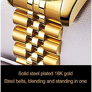 OLEVS Automatic Watches for Womens Ladies Gold and Silver Two Tone Stainless Steel Waterproof Date Wrist Watches Luxury Dress Classic Style