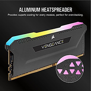 Corsair Vengeance RGB PRO SL 32GB (2x16GB) DDR4 4000MHz C18 Desktop Memory (10 Ultra-Bright RGB LEDs, Custom Performance PCB, Tight Response Times, Intel XMP 2.0) Black
