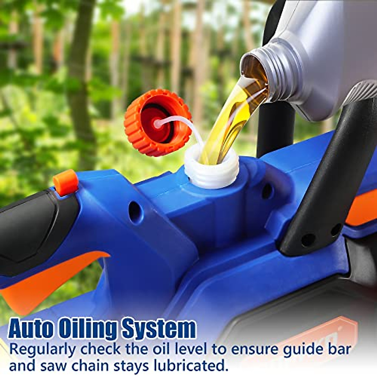 SORAKO 20V 10-Inch Cordless Chainsaw, Electric Chainsaw, Auto-Tension & Lubrication, Battery Powered Chain Saw for Trees Trimming& Wood Cutting, 4.0Ah Battery and Charger Included