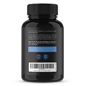 Night Time Fat Burner | Shred Fat While You Sleep | Hunger Suppressant & Weight Loss Support Supplements for Women & Men | Burn Belly Fat, Support Metabolism & Fall Asleep Fast | 60 Nighttime Pills