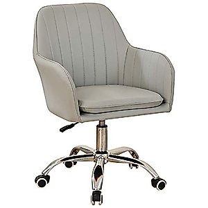 ECBETCR Chair Desk Chair Swivel Ergonomic Office Chair Mid Back Office Chair Ergonomic Swivel Desk Office Chair with Lumbar Support Adjustable Height PU Leather Computer Task Chairs