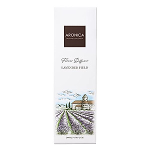Aronica Flower Reed Diffusers Bathroom Decor, Lavender Field Scent, 6.76 oz, Home Decor Lavender Bathroom Air Freshener, Guest Room Decor, Infuser with Essential Oils, Office Decor for Women