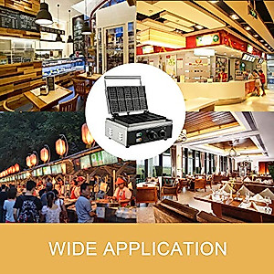 VBENLEM Commercial Rectangle Waffle Maker 10pcs Nonstick Electric Waffle Maker Machine Stainless Steel 110V Temperature and Time Control Heart Belgian Waffle Maker Suitable for Restaurant Snack Bar