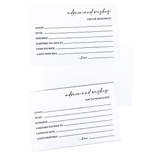 RXBC2011 Wedding advice and well wishes Cards for the Mr and Mrs Bride and Groom Newlyweds Bridal Shower Games Note Marriage Advice Pack of 50 (white)