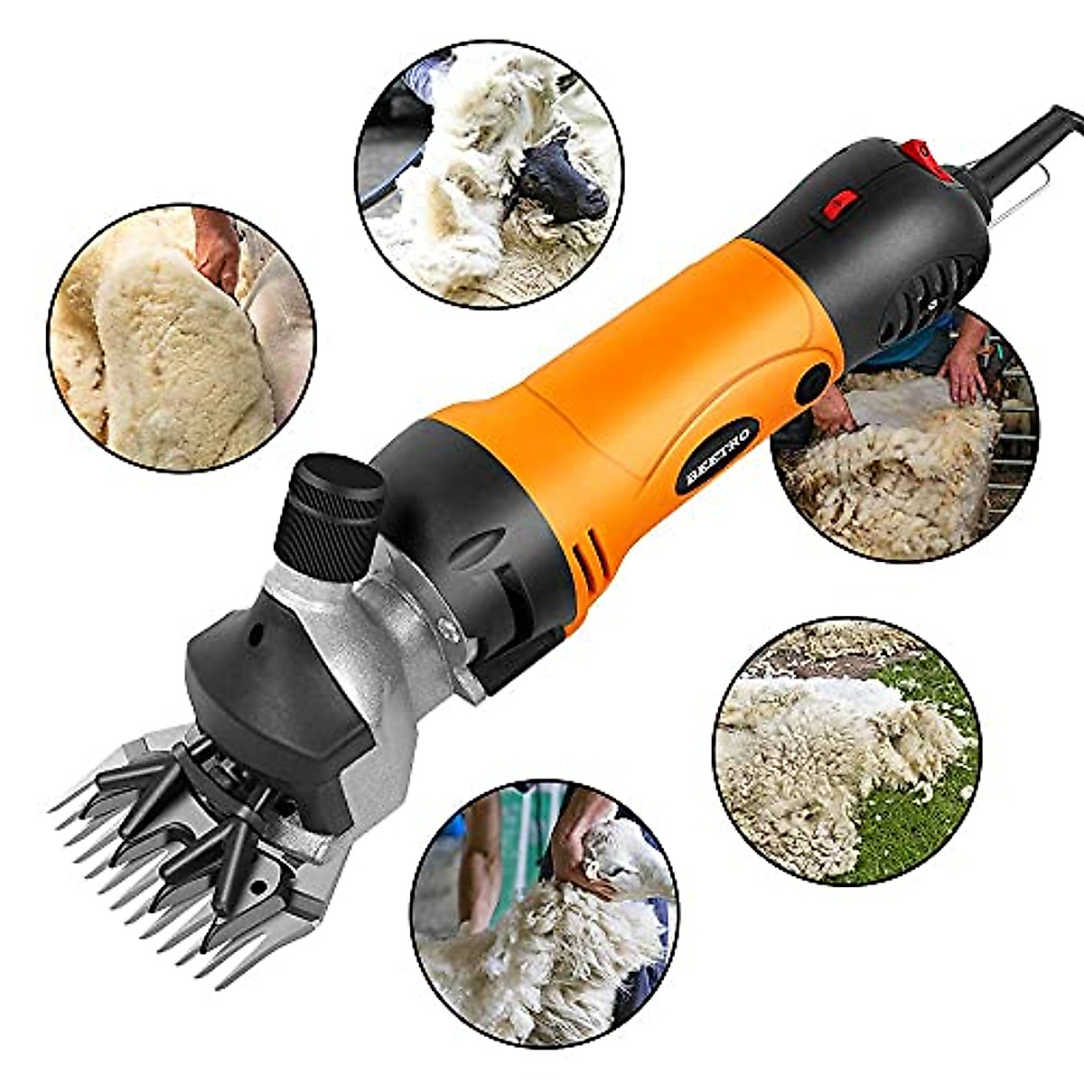 BEETRO 500W, Electric Professional Sheep Shears, Animal Grooming Clippers for Sheep Alpacas Goats and More, 6 Speeds Heavy Duty Farm Livestock Haircut
