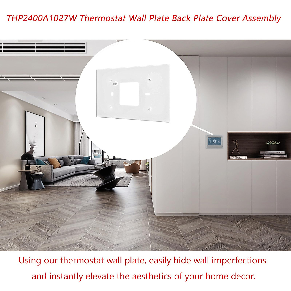 THP2400A1027W Thermostat Wall Plate Back Plate White Cover Assembly (1)